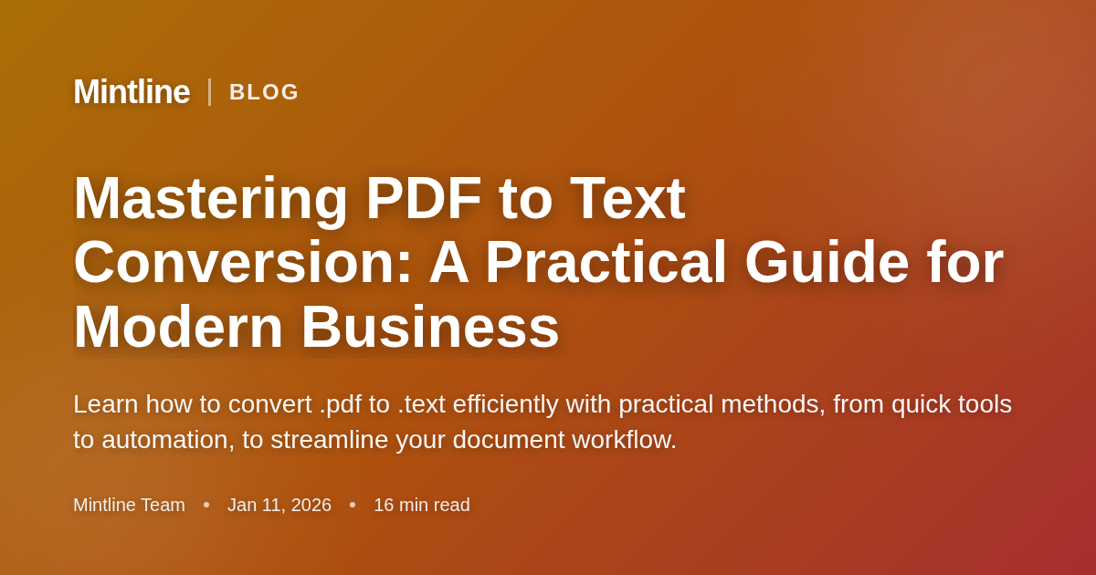 How to Convert PDF to Text with Mintline: The Ultimate Guide - Mintline ...