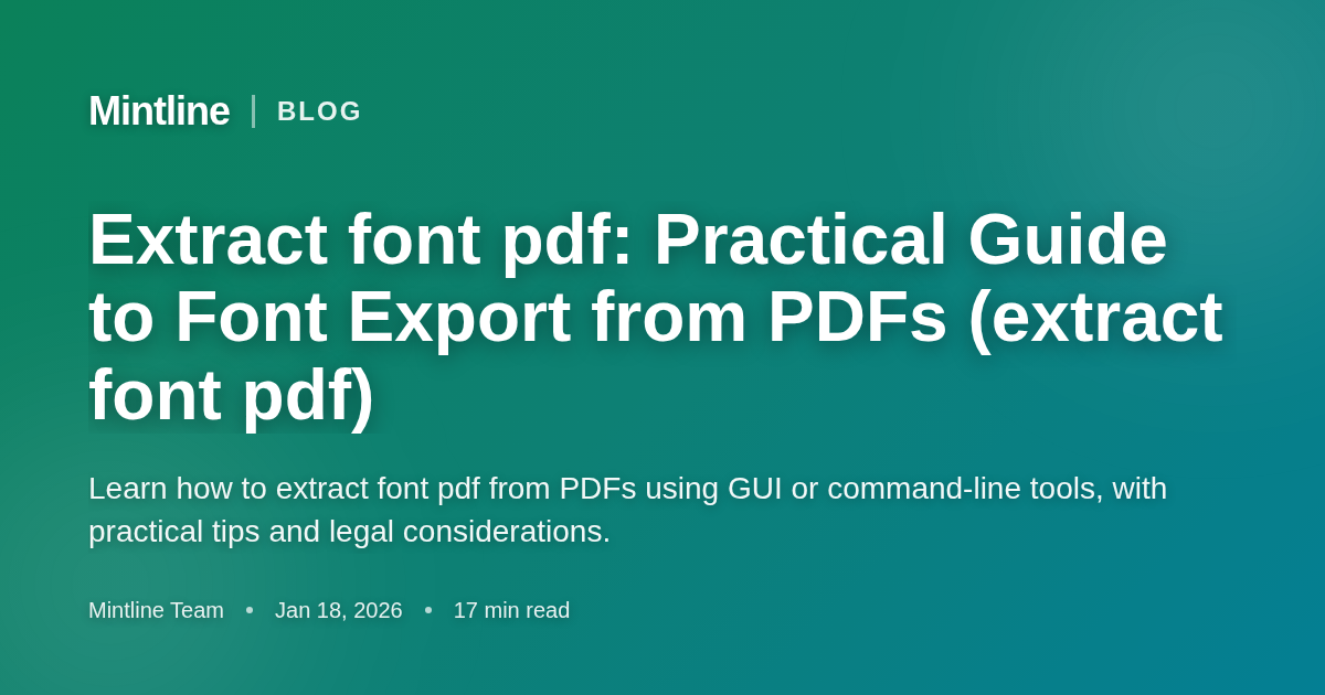 Extract font pdf: Practical Guide to Font Export from PDFs (extract ...