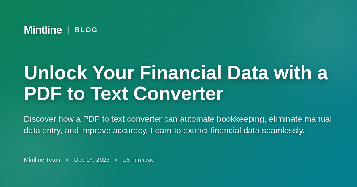 Unlock Your Financial Data with a PDF to Text Converter - Mintline Blog