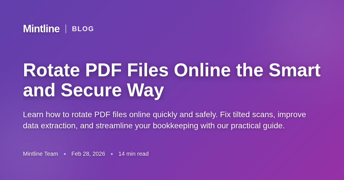 Rotate PDF Files Online the Smart and Secure Way - Mintline Blog